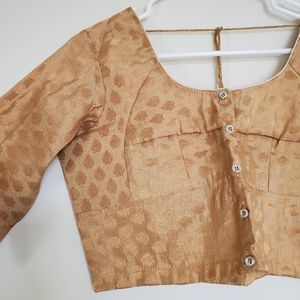 Ethnic Indian Wear | Tops | Nwot Gold Indian Saree Lehenga Blouse ...